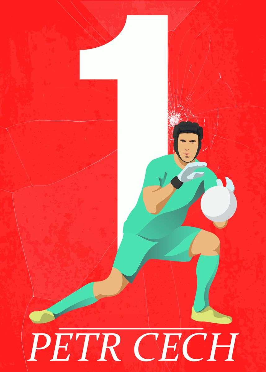 'Petr Cech' Poster, picture, metal print, paint by Buster Rameau | Displate