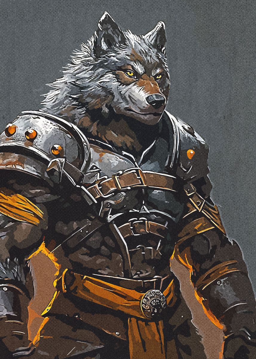 'Wolf Troops' Poster, picture, metal print, paint by Anin Studio | Displate