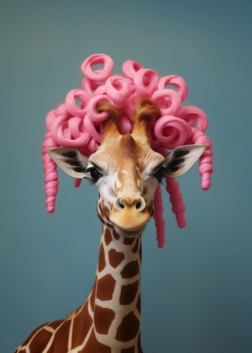 'An anthropomorphic giraffe' Poster, picture, metal print, paint by ...