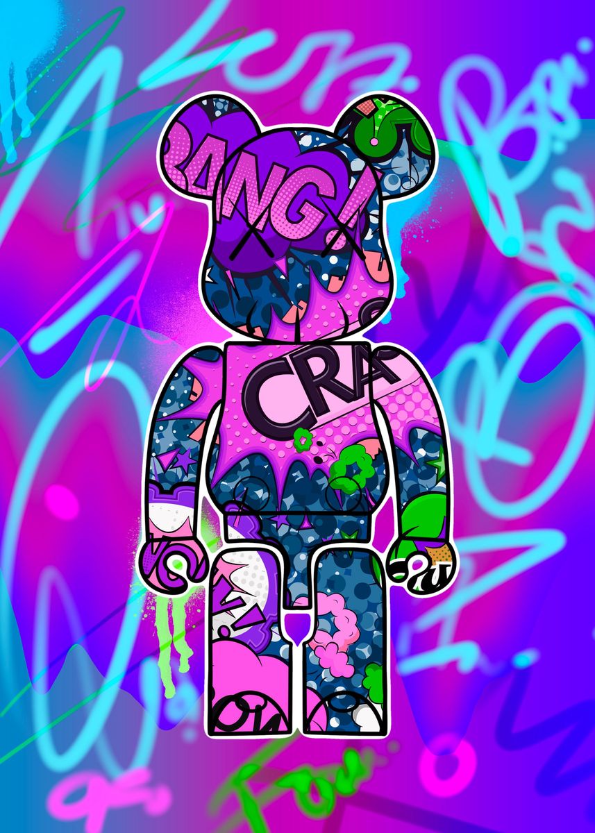 'Graffiti bearbrick' Poster, picture, metal print, paint by Antonio ...