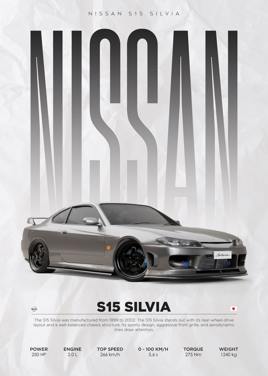 'Nissan S15 Silvia' Poster, picture, metal print, paint by Conceptual ...