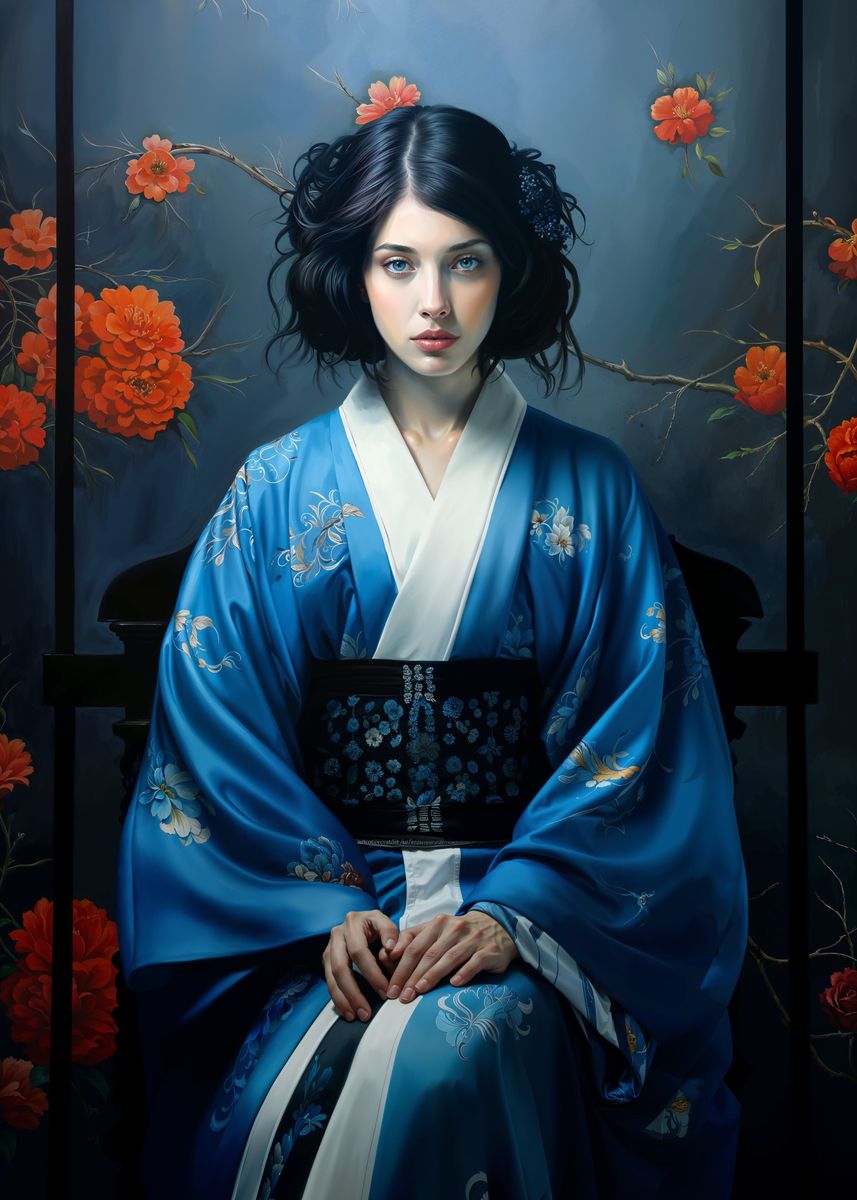 'Cute Japanese Girl' Poster, picture, metal print, paint by Maxline ...