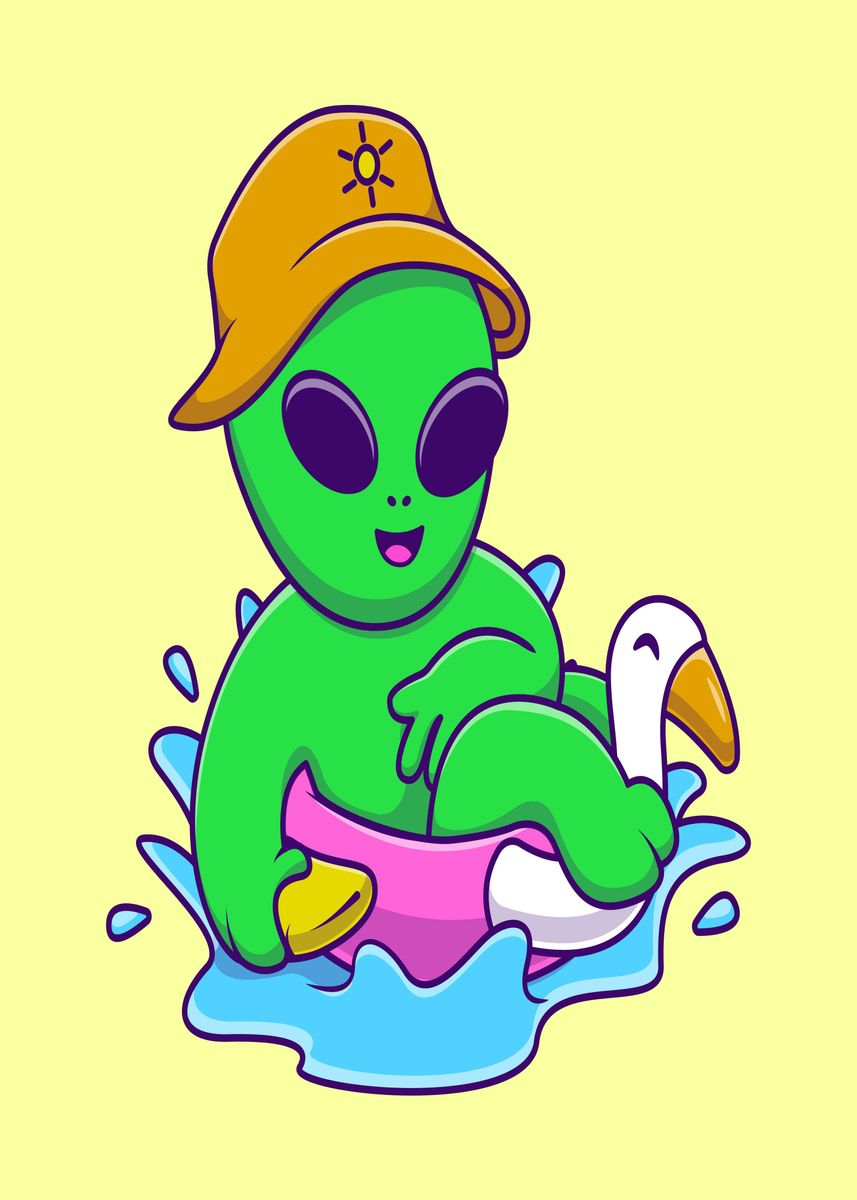 'sweet alien floating' Poster, picture, metal print, paint by biliacci ...