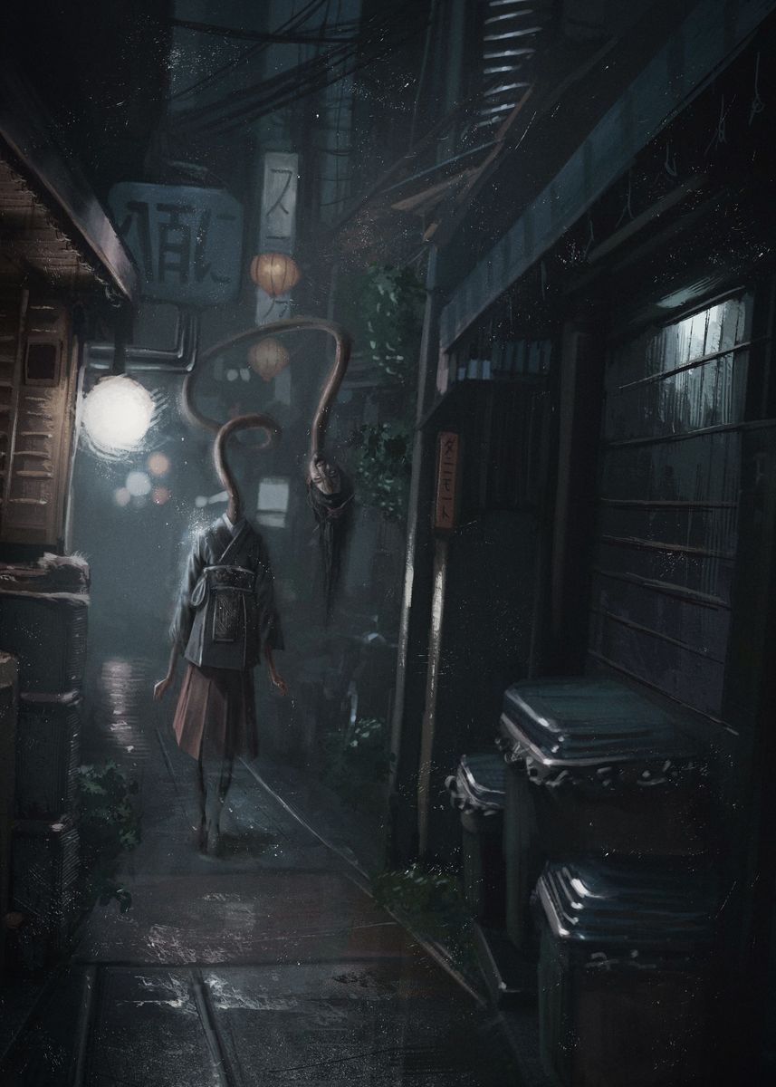 'Rokurokubi' Poster, picture, metal print, paint by Danny Ingrassia ...