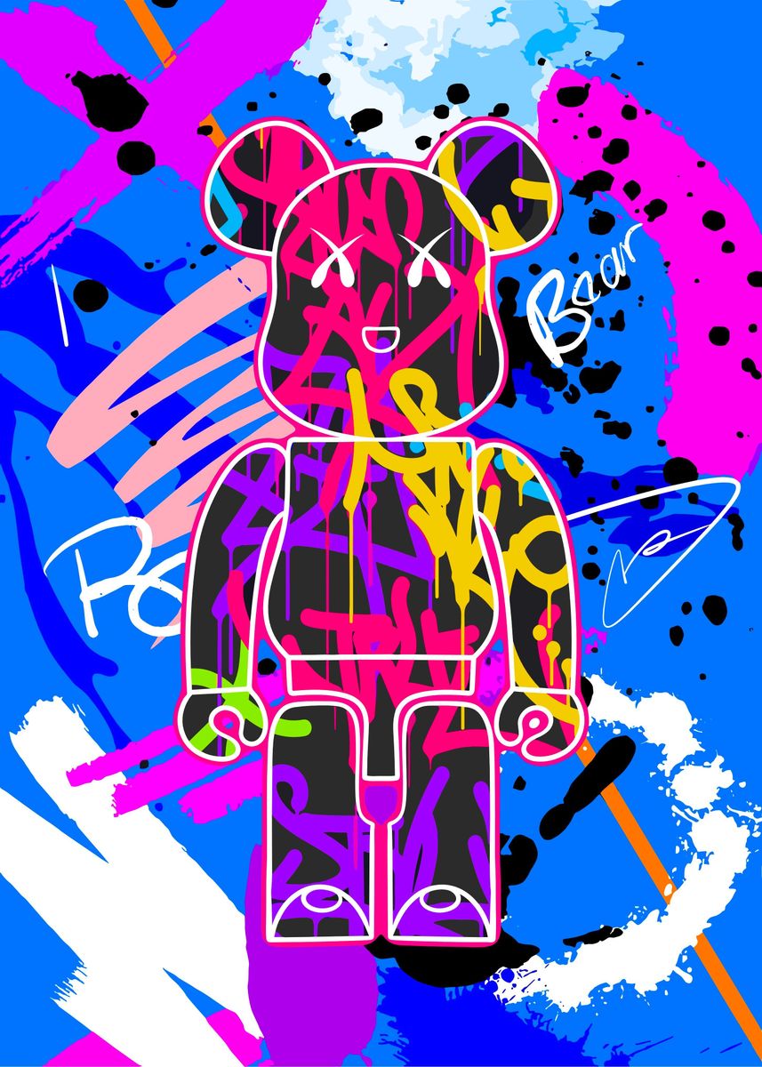 'Graffiti bear brick' Poster, picture, metal print, paint by Antonio ...