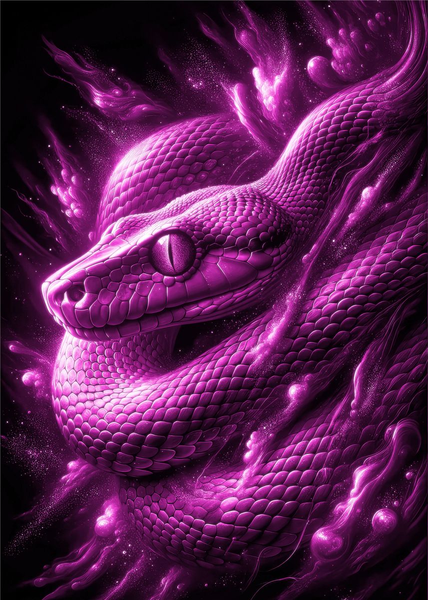 'The Purple snake' Poster, picture, metal print, paint by Lestat de ...