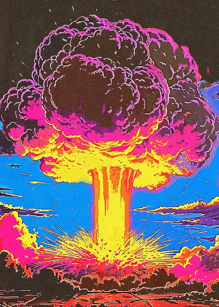 'Atom Bomb' Poster, picture, metal print, paint by Ammar Zain | Displate