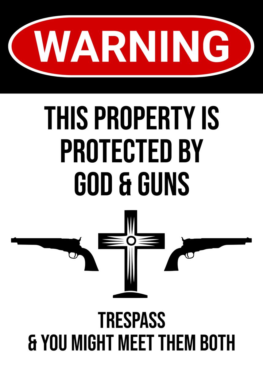 'GUNS CROSS TRESPASS' Poster, picture, metal print, paint by Atomic ...