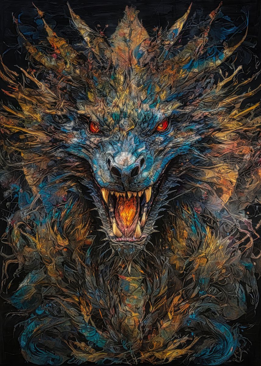 'Dragon' Poster, picture, metal print, paint by FrolicswithDogs | Displate