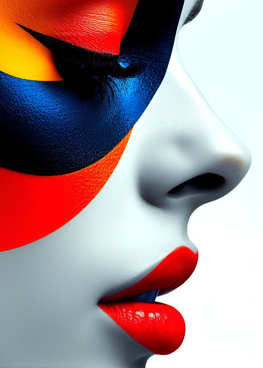 'Color Beauty Model Face' Poster, picture, metal print, paint by Dark ...