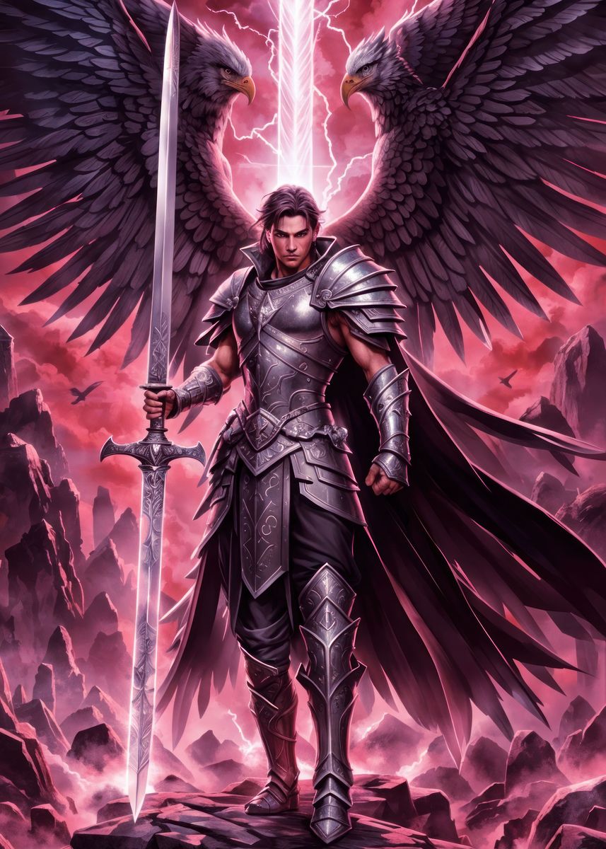 'Purple archangel' Poster, picture, metal print, paint by Below Horizon ...