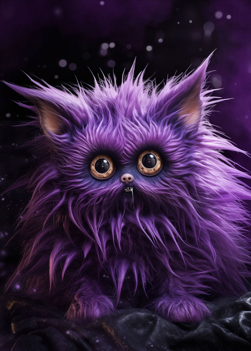 'Purple cat' Poster, picture, metal print, paint by Mihai Catalin ...