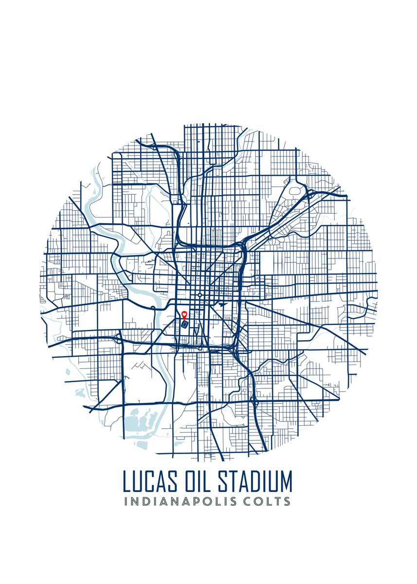'Lucas Oil Stadium Map' Poster, picture, metal print, paint by KI RU ...