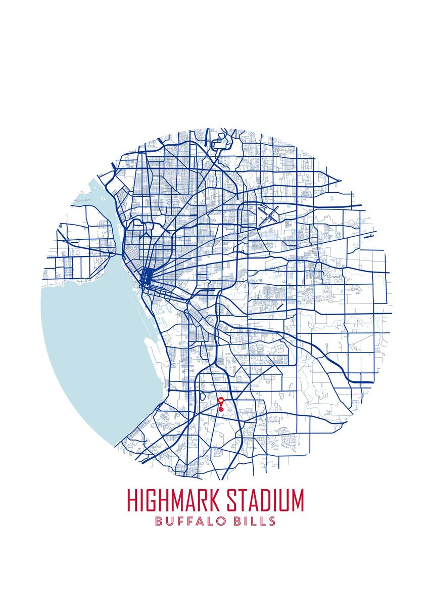 'Highmark Stadium Map' Poster, picture, metal print, paint by KI RU ...