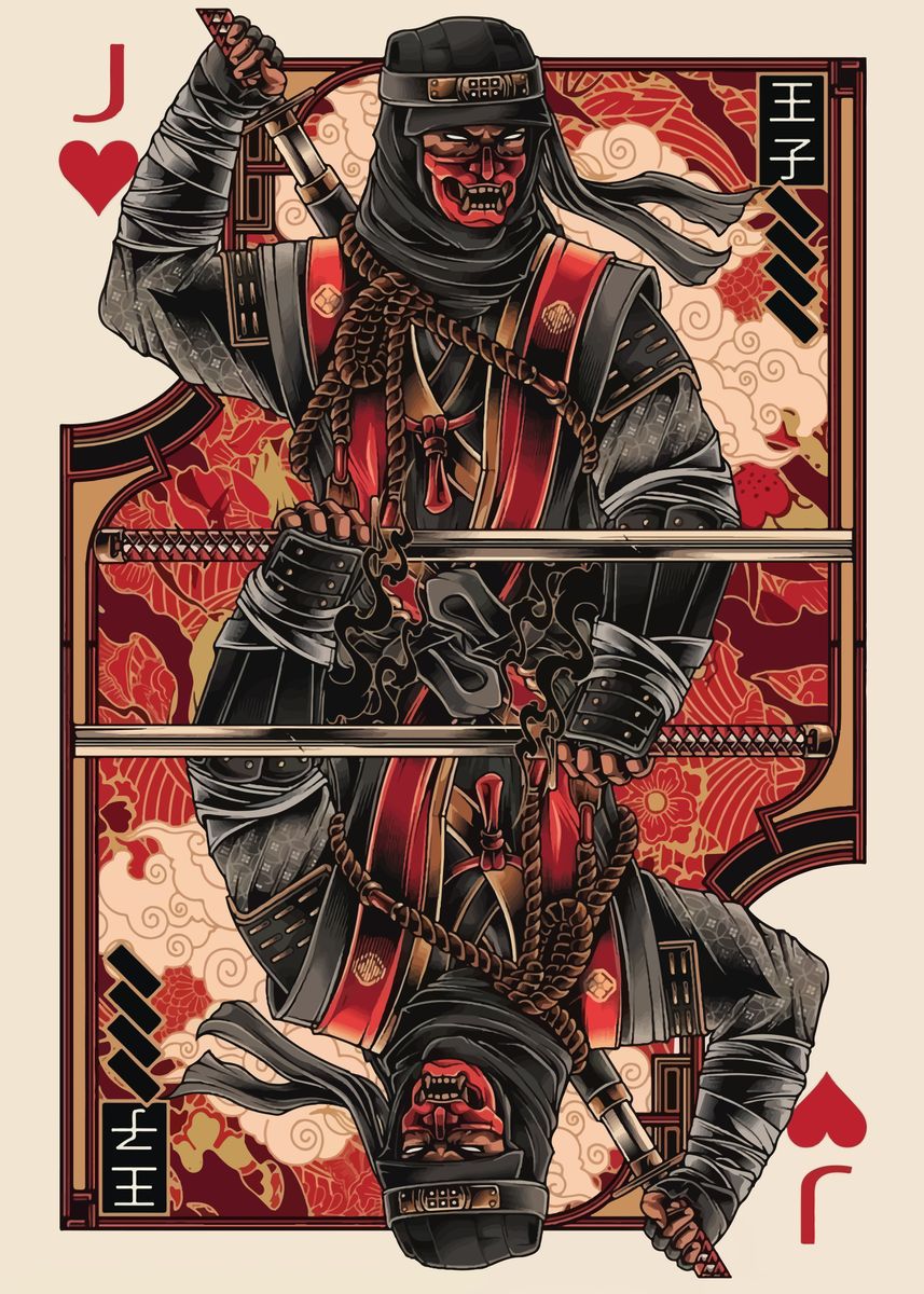 'Samurai Playing Card' Poster, picture, metal print, paint by albran ...