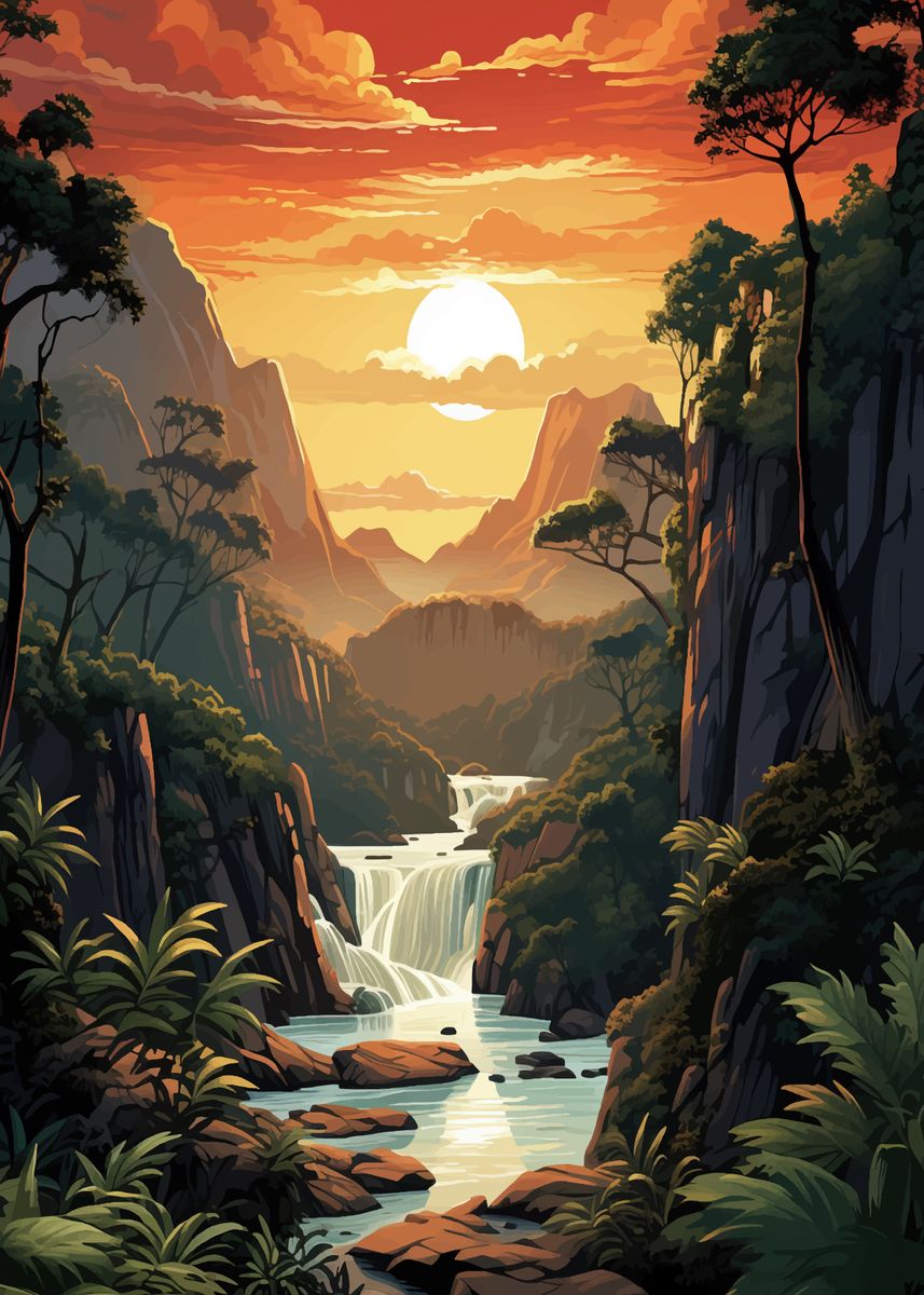 'Beautiful nature scape' Poster, picture, metal print, paint by Bernard ...