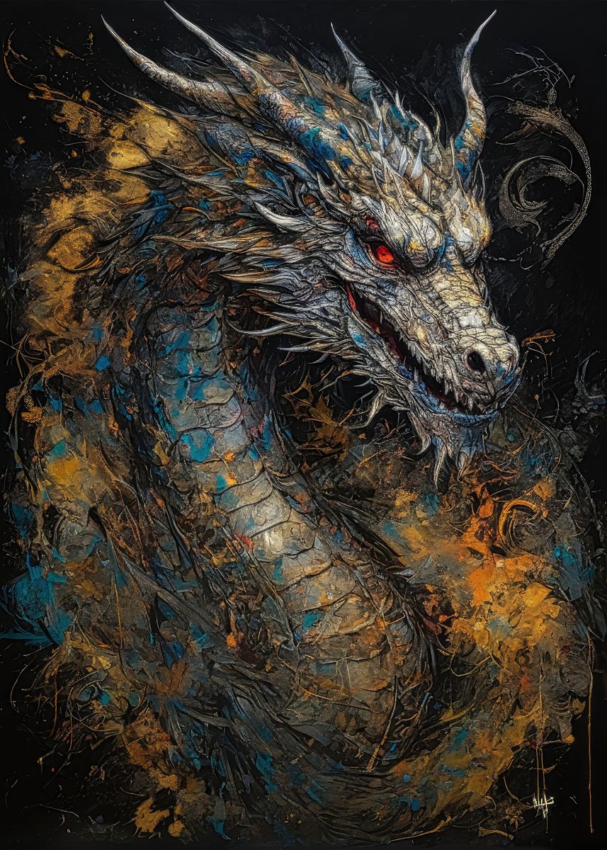 'Dragon' Poster, picture, metal print, paint by FrolicswithDogs | Displate