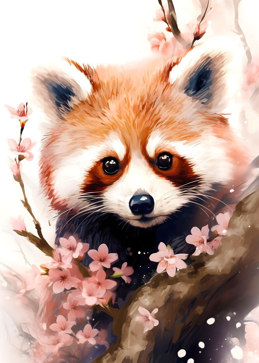 'Red Panda' Poster, picture, metal print, paint by VAGANTE | Displate