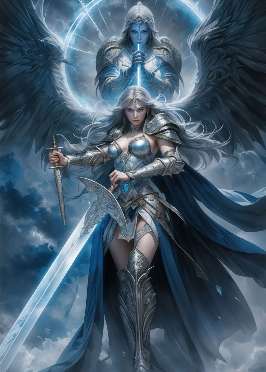 'Blue archangel' Poster, picture, metal print, paint by Below Horizon ...