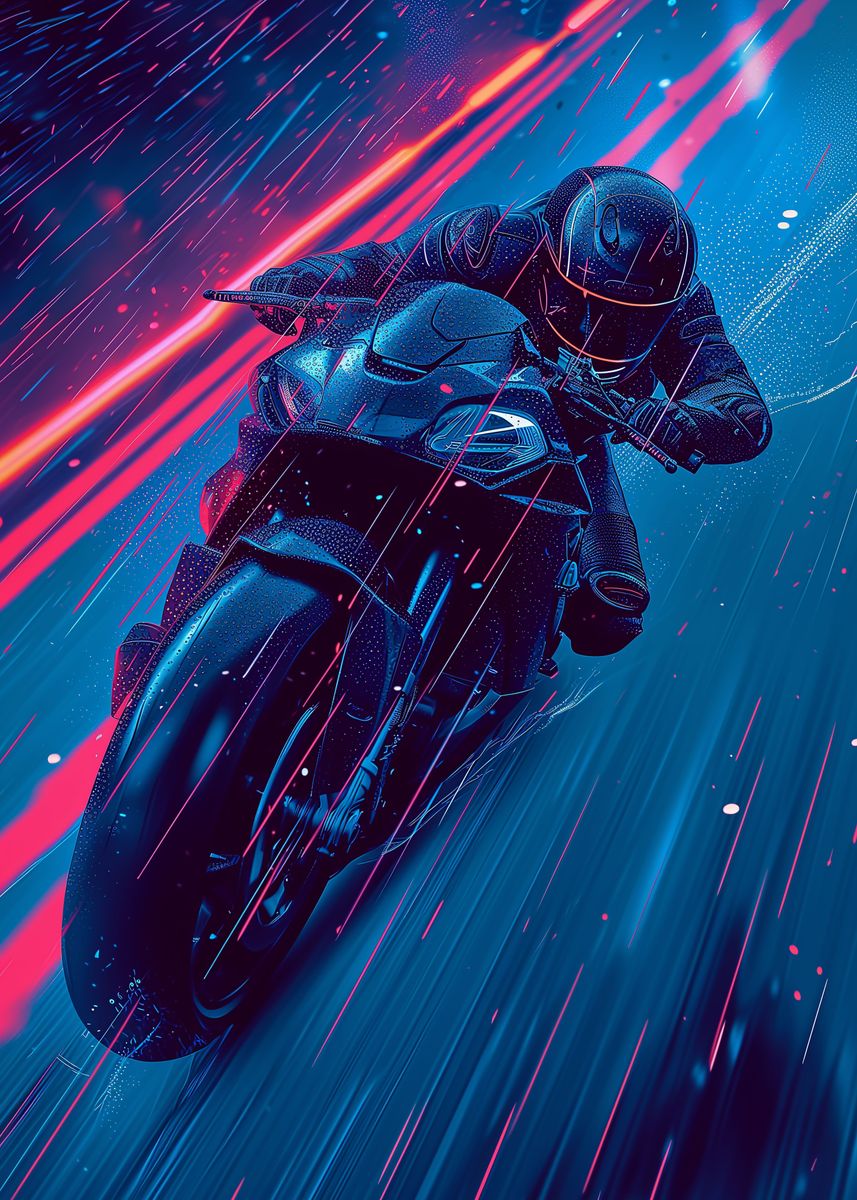 'Hang off Bike Rider' Poster, picture, metal print, paint by ...