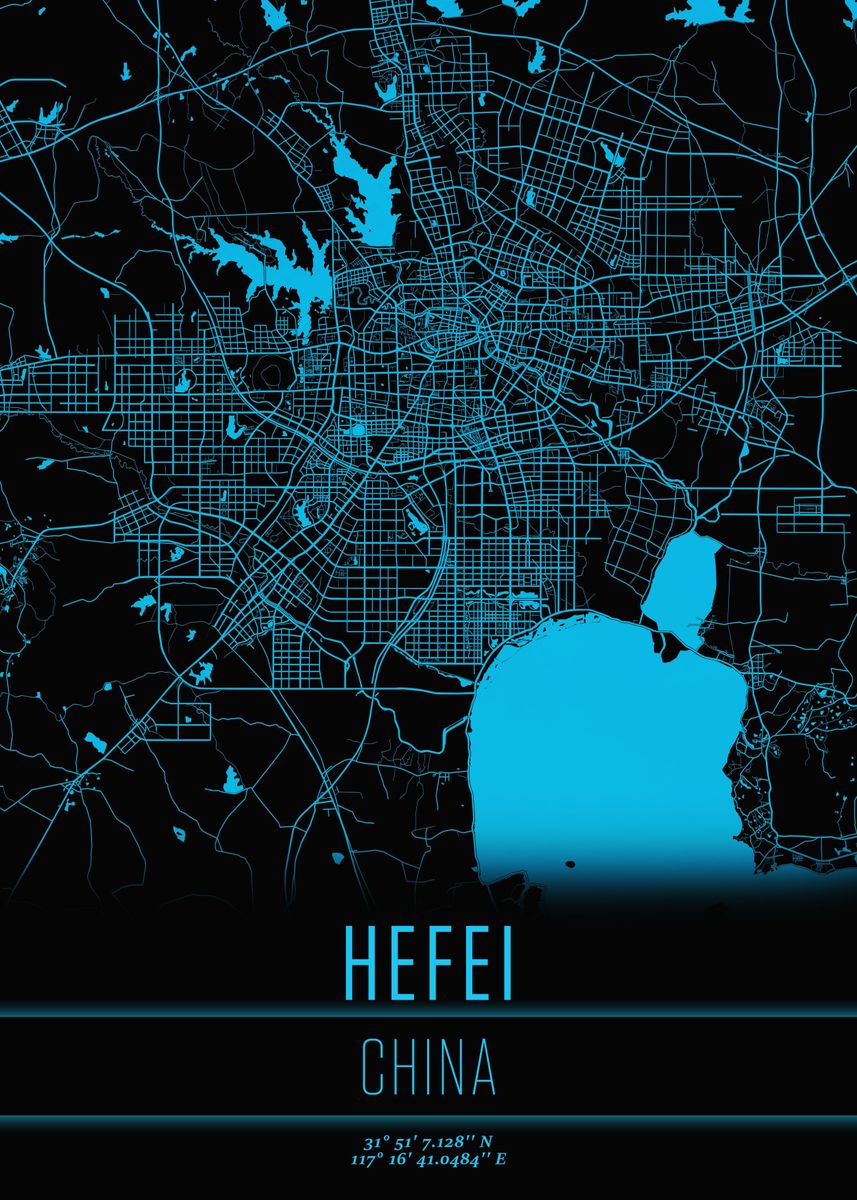 'Hefei China' Poster, picture, metal print, paint by Buster Rameau ...