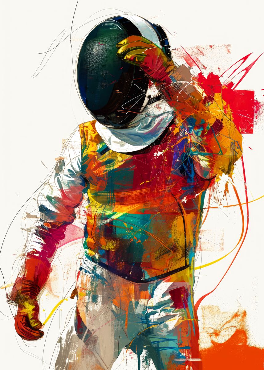 'Fencing sport art' Poster, picture, metal print, paint by JBJart ...