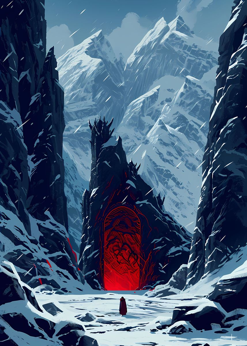 'Hell Gate in Snowy Land' Poster, picture, metal print, paint by ...