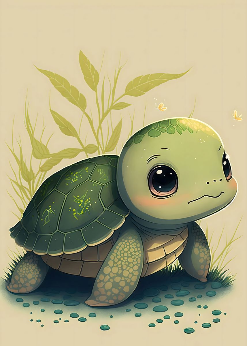 'Turtle Sea Animals ' Poster, picture, metal print, paint by ELYussArt ...