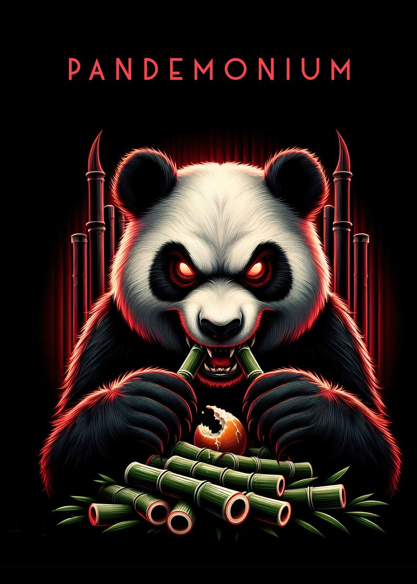 'Panda Pandemonium' Poster, picture, metal print, paint by Caravan ...