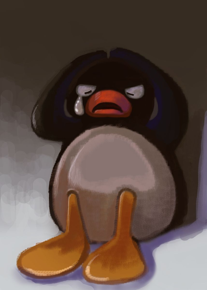 'crying noot noot' Poster, picture, metal print, paint by wine age ...