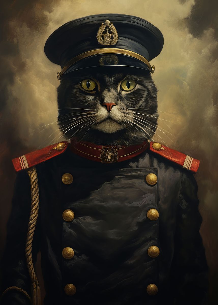 'Captain cat' Poster, picture, metal print, paint by goljakoff | Displate
