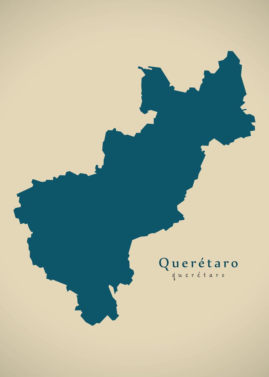 'Queretaro Mexico map' Poster, picture, metal print, paint by Ingo ...