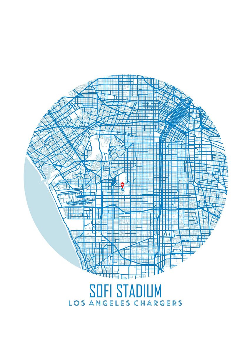 'SoFi Stadium Map' Poster, picture, metal print, paint by KI RU | Displate