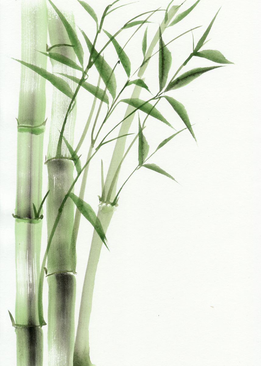 'Bamboo Forest' Poster, picture, metal print, paint by ELYussArt | Displate