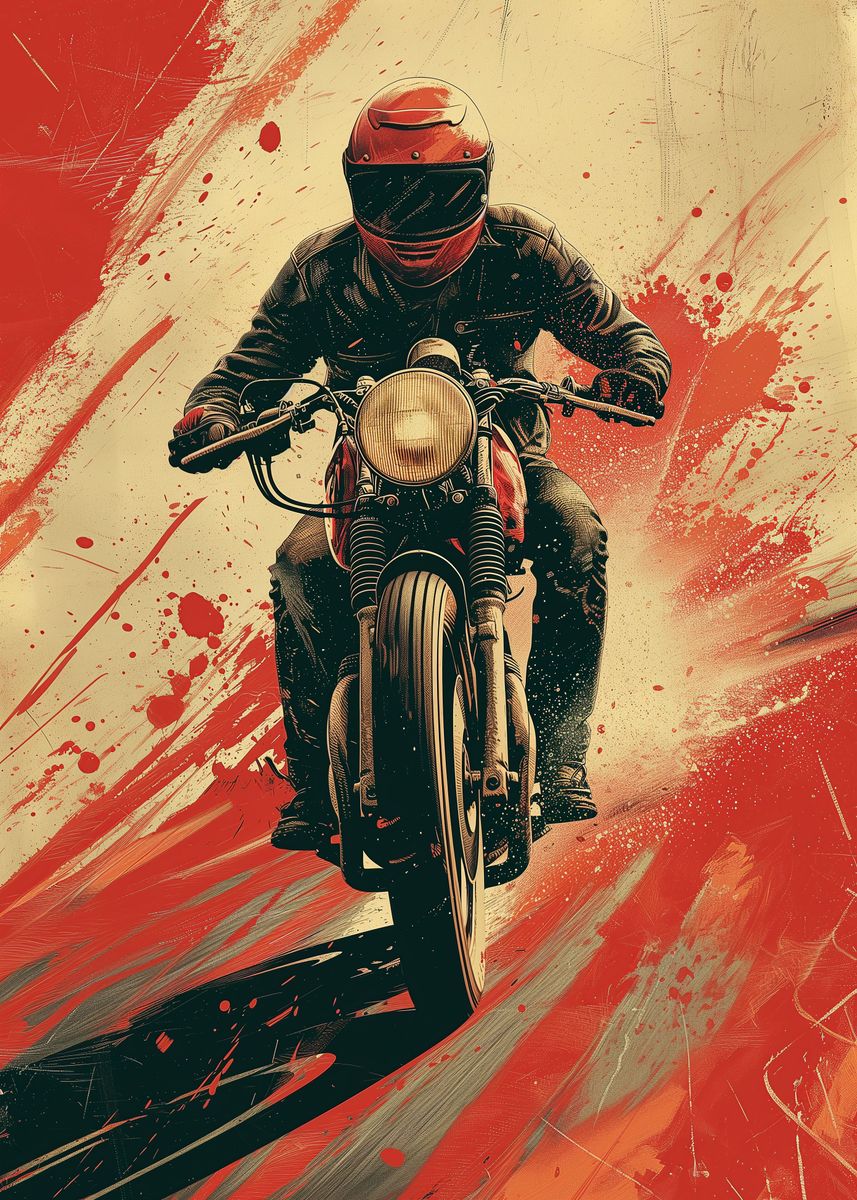 'Punk Art Bike Rider' Poster, picture, metal print, paint by Wall ...
