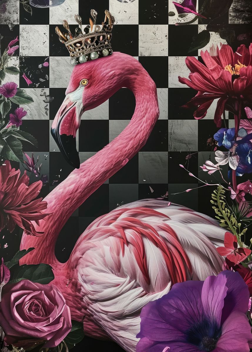 'Flamingo Street Art' Poster, picture, metal print, paint by GLITCHED ...