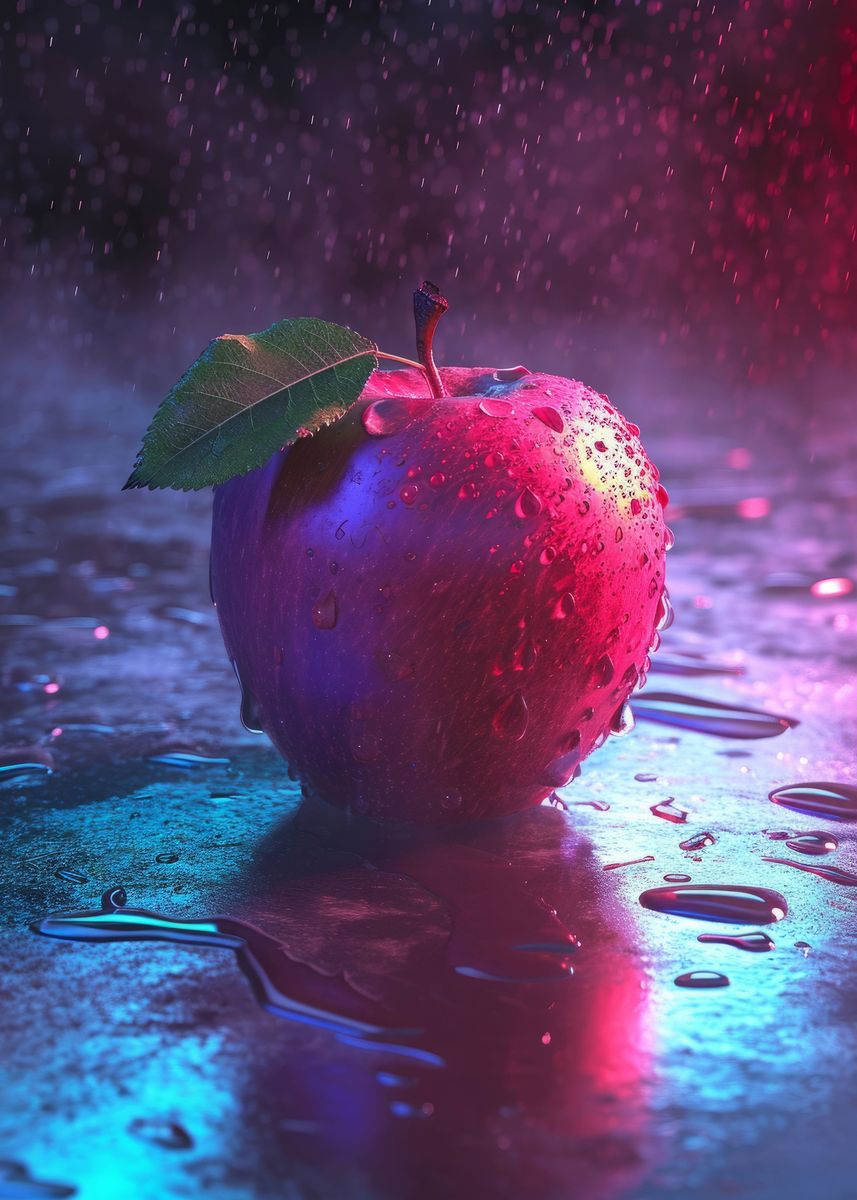 'Apple Rainy Aesthetic' Poster, picture, metal print, paint by Adam ...
