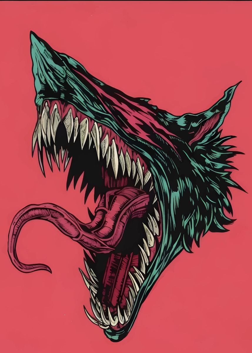 'MONSTER JAW' Poster, picture, metal print, paint by Ollivander | Displate