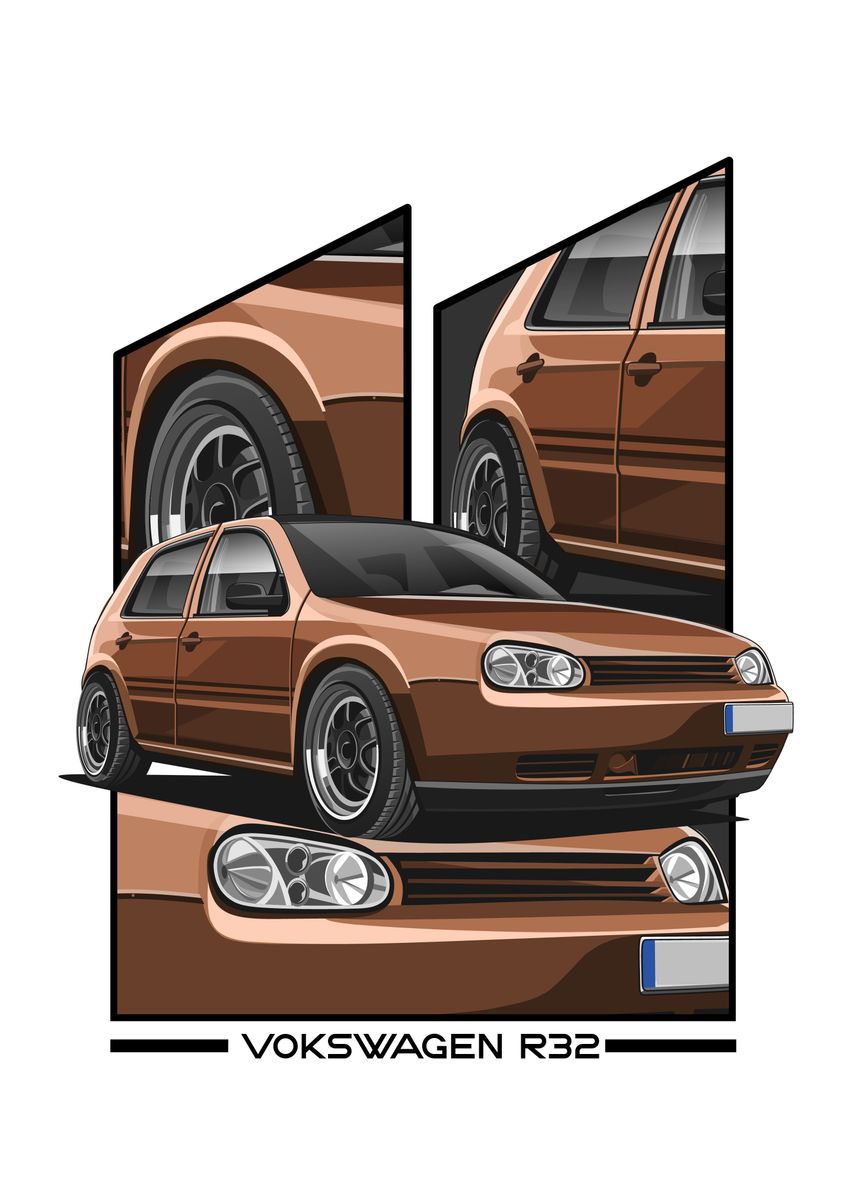 'Volkswagen R32' Poster, picture, metal print, paint by capture art ...