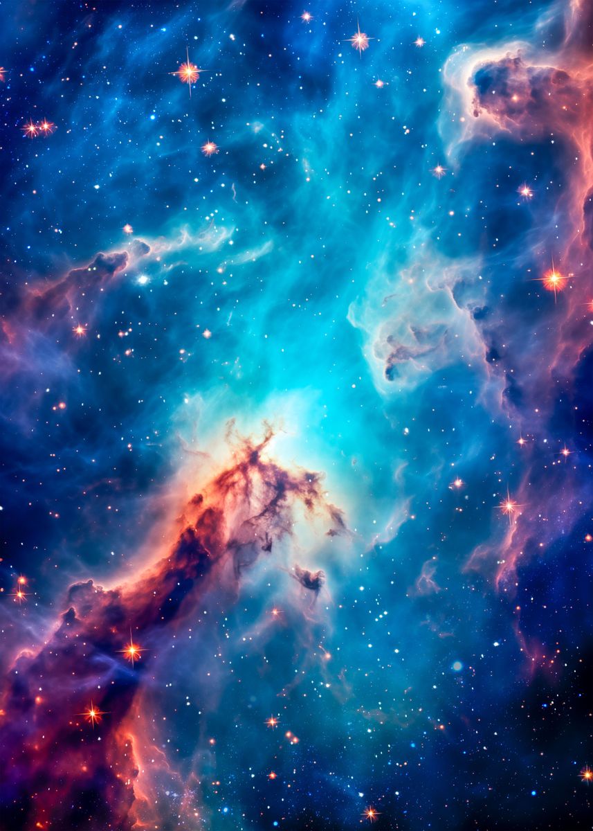 'Deep Blue Space' Poster, picture, metal print, paint by The creative ...