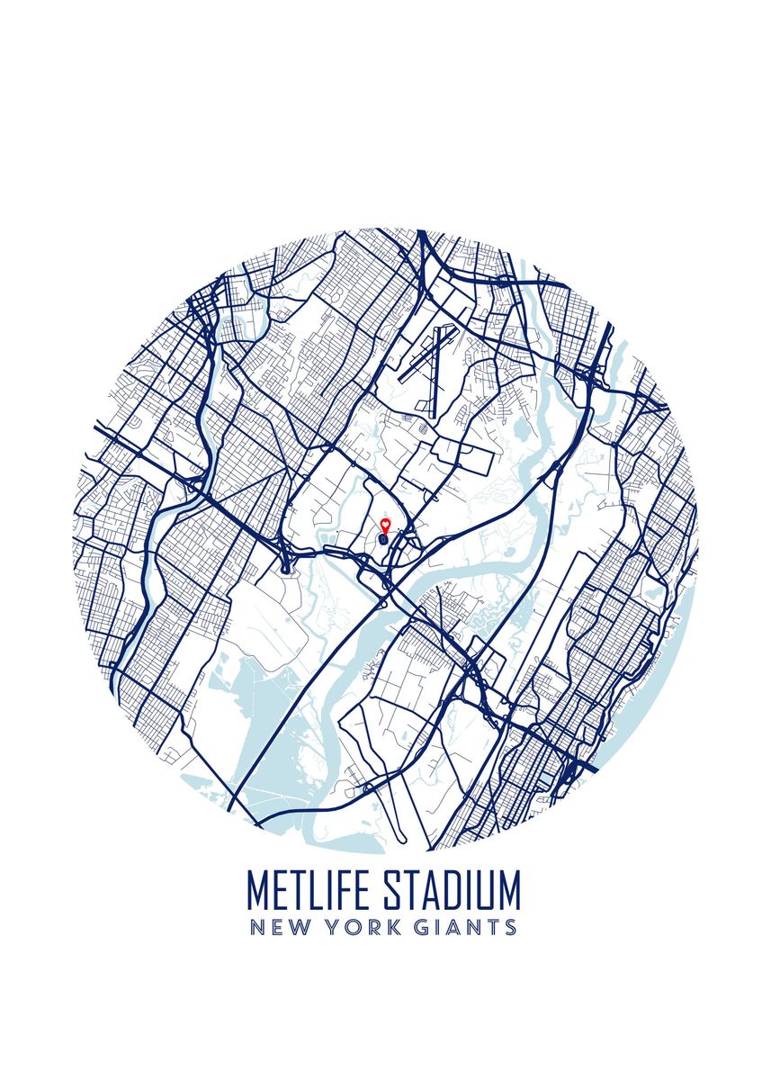 'MetLife Stadium Map' Poster, picture, metal print, paint by KI RU ...