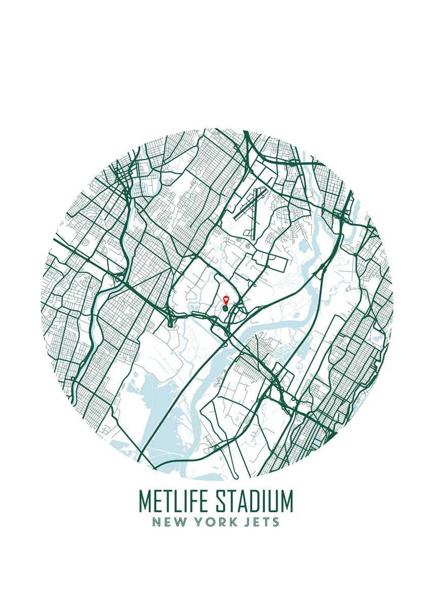 'MetLife Stadium Map' Poster, picture, metal print, paint by KI RU ...