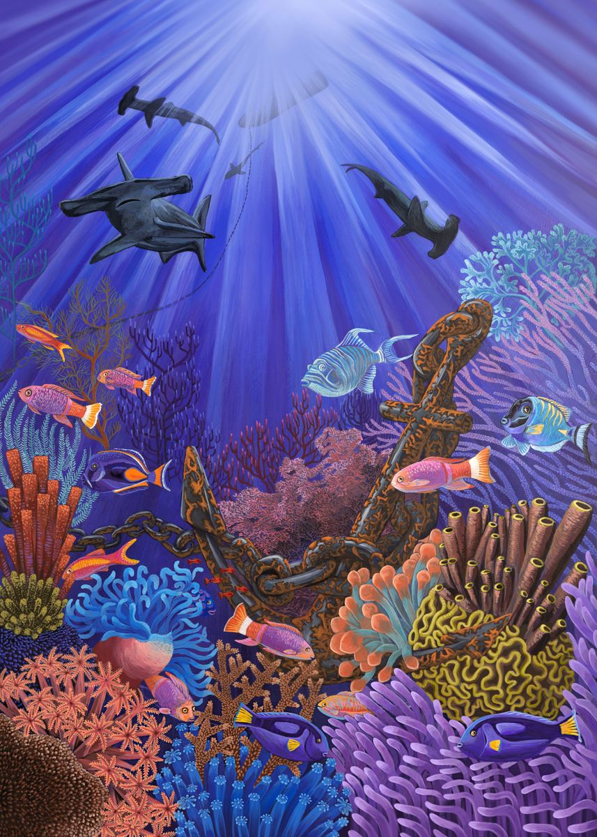 'Underwater Sea Life' Poster, picture, metal print, paint by ruta ...