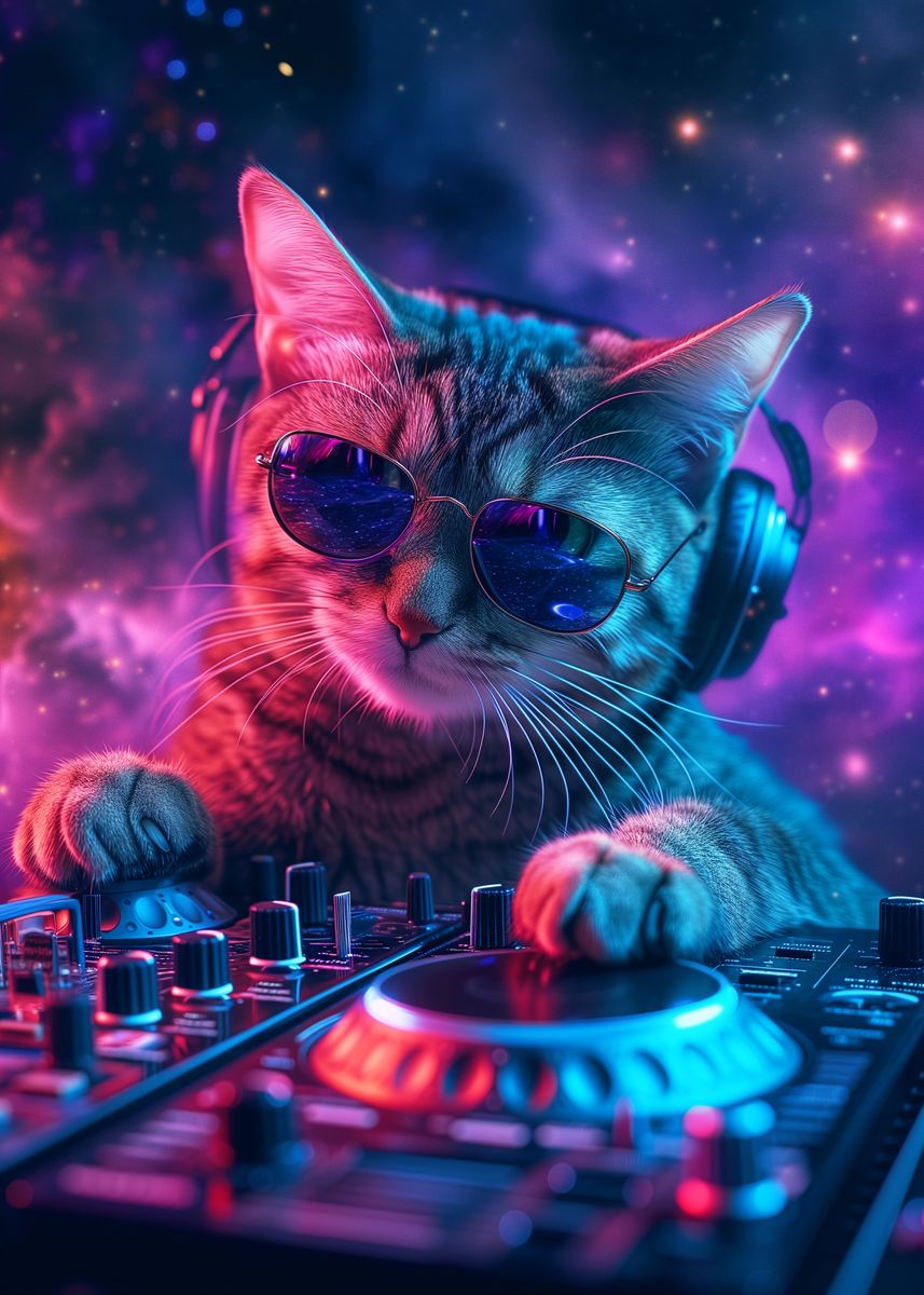 'Cosmic Groove' Poster, picture, metal print, paint by Monika Bürger ...