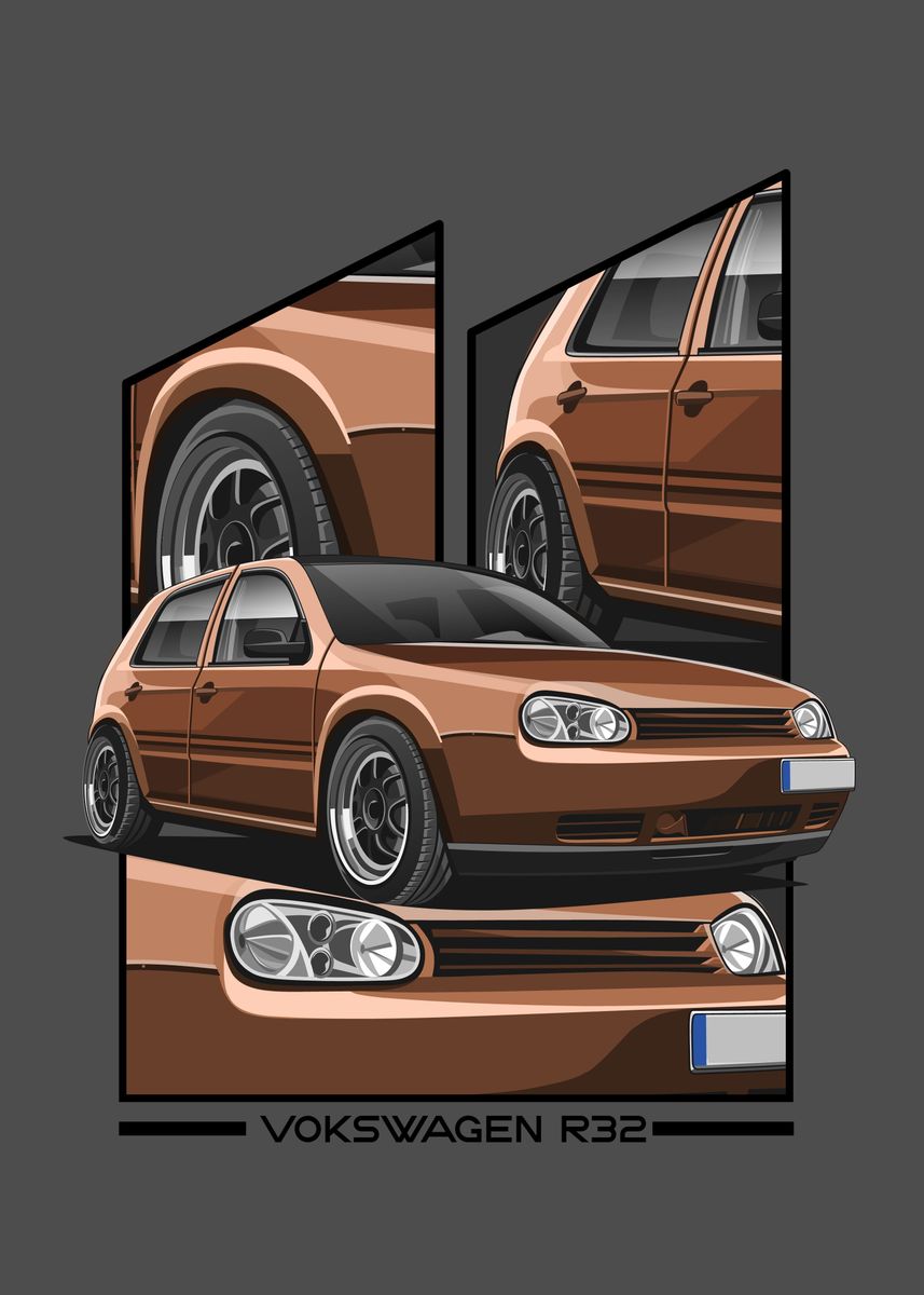 'Volkswagen R32' Poster, picture, metal print, paint by capture art ...