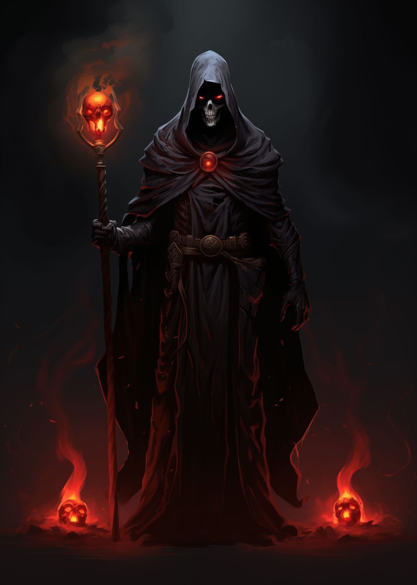 'Necromancer' Poster, picture, metal print, paint by Iwoko | Displate