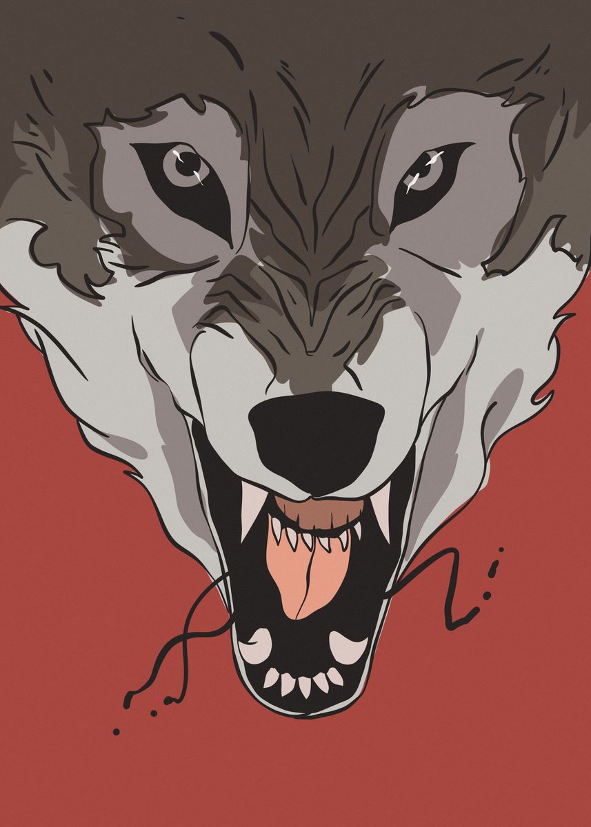 'angry wold' Poster, picture, metal print, paint by eunoia | Displate