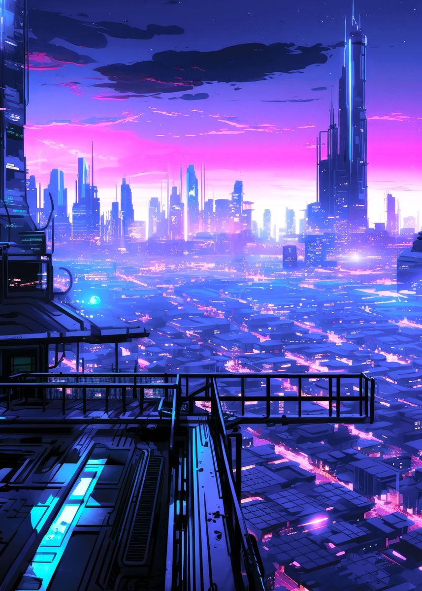 'Neon City Synthwave' Poster, picture, metal print, paint by Misbahul ...
