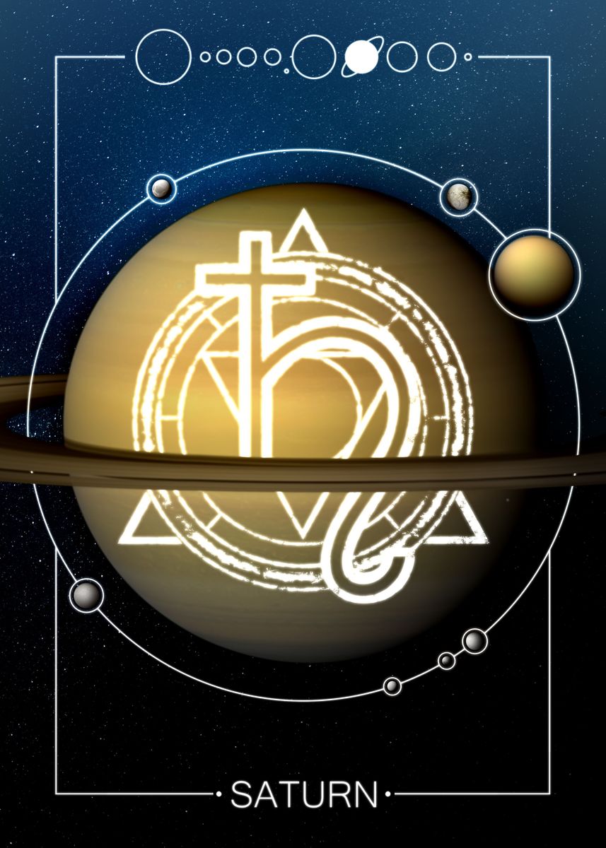 'Saturn Planet' Poster, picture, metal print, paint by Geometrical ...