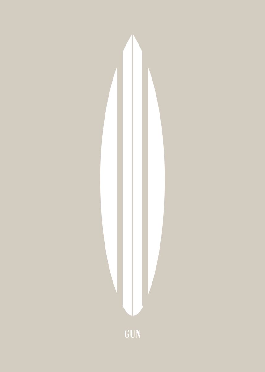 'Gun Surfboard' Poster, picture, metal print, paint by DSpot Shop ...